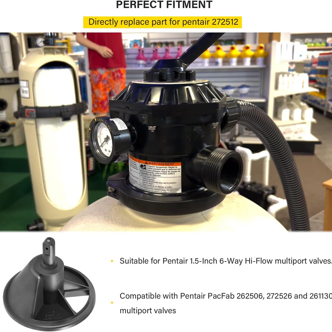 for Pentair Diverter Valve w/ Gasket 272512 262506 272526 261130 ...