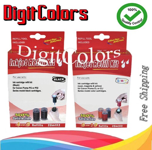 PG-245 Refill Ink bottle kit for CN Canon PG245 243 CL246 244 BKCMY ...