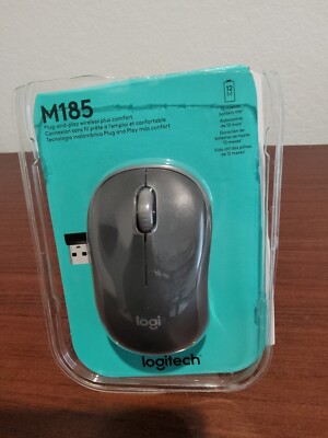 Logitech M185 Wireless Optical Mouse Grey with Receiver Dongle | eBay