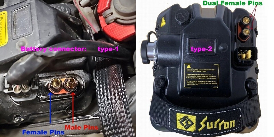 QS8 to 6mm Connector Adapter For Surron Segway EBMX 1st 2nd Battery ESC ...