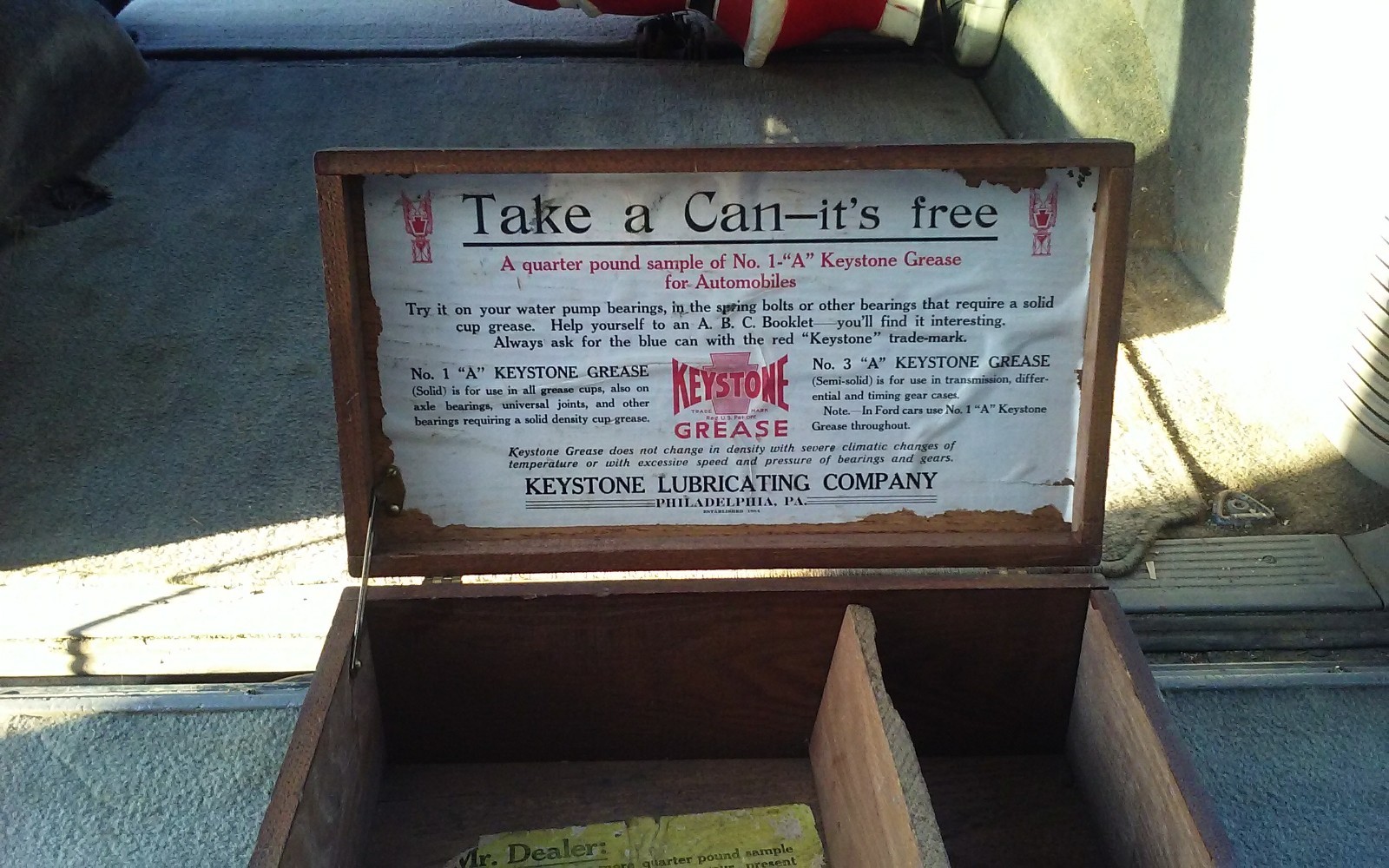 Wooden Keystone Grease counter display box Early country store, gas and ...