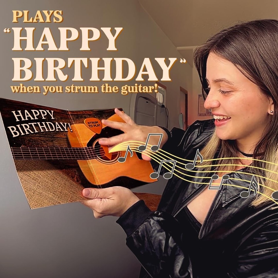 Interactive Music Birthday Card - Playable 6 inches x 8.25 inches ...