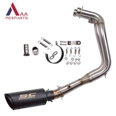 For 2014-2023 Yamaha MT07 FZ07 Full Exhaust System Header Pipe Black ...