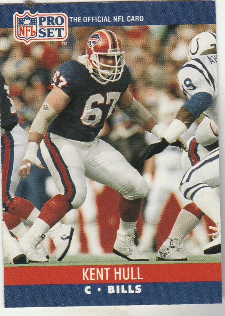 FREE SHIPPING-MINT-1990 Pro Set #438 Kent Hull Buffalo Bills PLUS BONUS ...