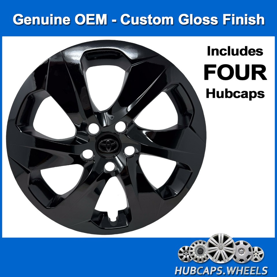 Hubcap Set for Toyota Rav4 2019-2025 OEM Custom Gloss Black Paint 17 ...