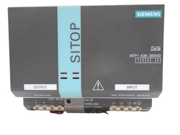 Siemens SITOP Modular 20A Stabilized Power Supply 24V DC/20A (6EP1436 ...