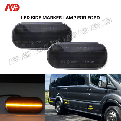 For Ford Transit MK8 2014-2019 Smoked LED Side Marker Light Fender ...