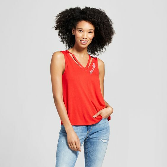 Women's Stars and Stripes Embroidered Graphic Tank Top - Fifth Sun Size ...