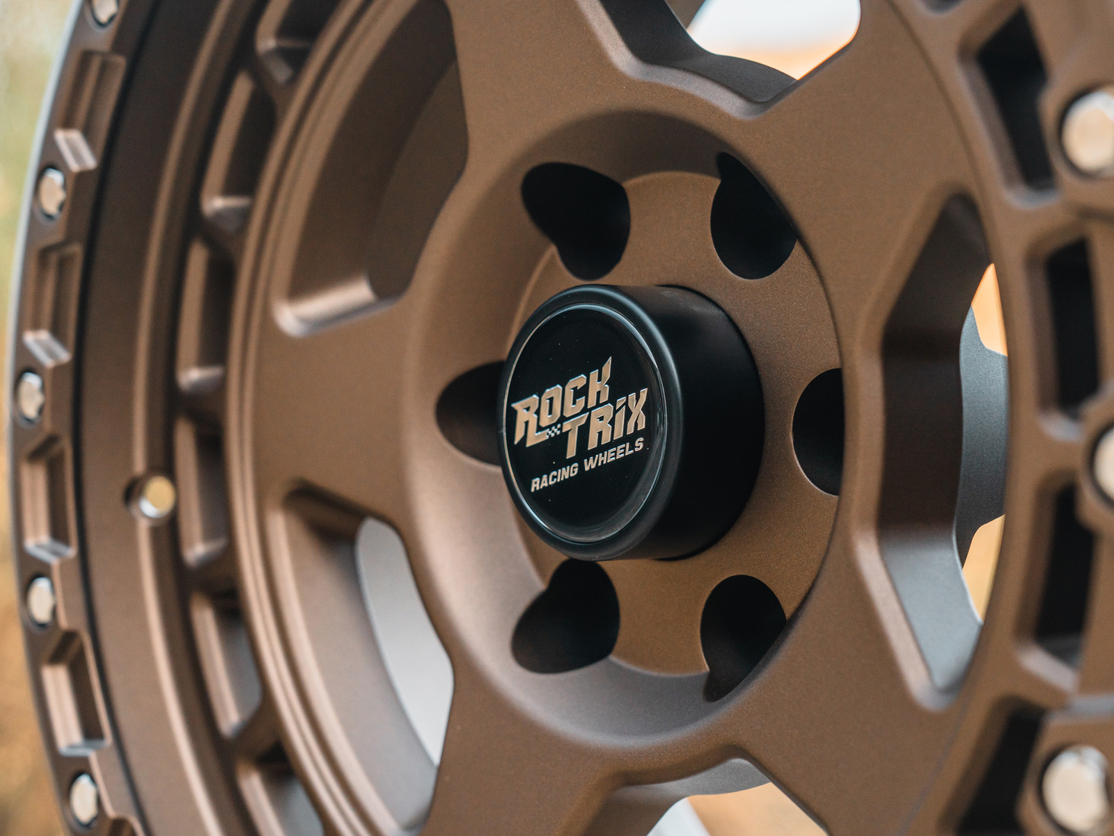 17" inch RockTrix RT115 17x9 -12 Bronze Wheel 6x135 Rim 87.1mm Bore for ...