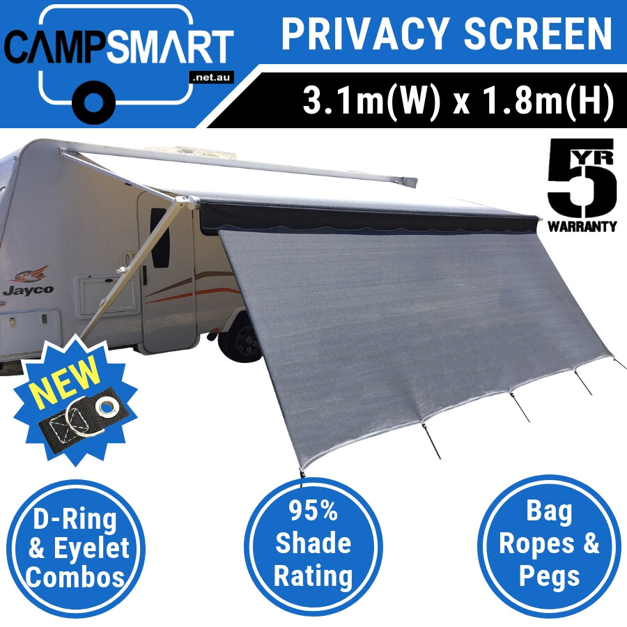 3.1m Caravan Privacy Screen Sunscreen Sun Shade to suit 11ft Roll Out ...
