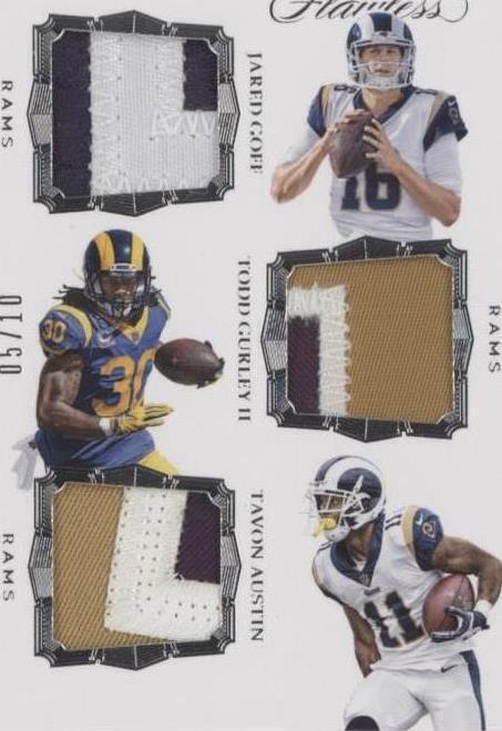 2017 Panini Flawless - Triple Patches Jared Goff, Todd Gurley II, Tavon ...