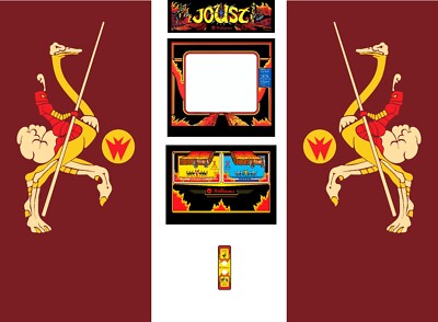 Joust Arcade Artwork 6 Pc Set Side Art Marquee CPO Bezel Coindoor ...