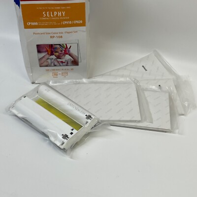 Canon Genuine SELPHY RP-108 Ink Cartridge & Paper Combo w/ 90 Sheets ...