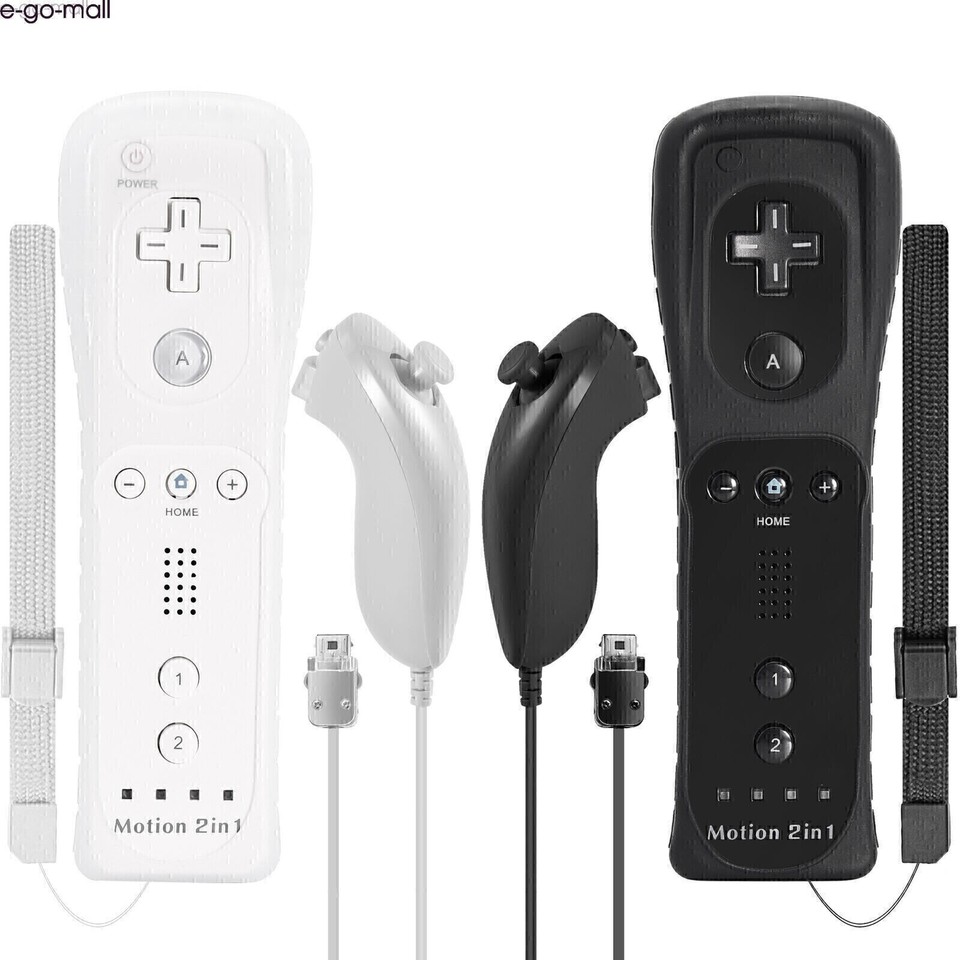 Built-in Motion Plus Wii Remote & Nunchuck Controller for Wii and Wii U ...