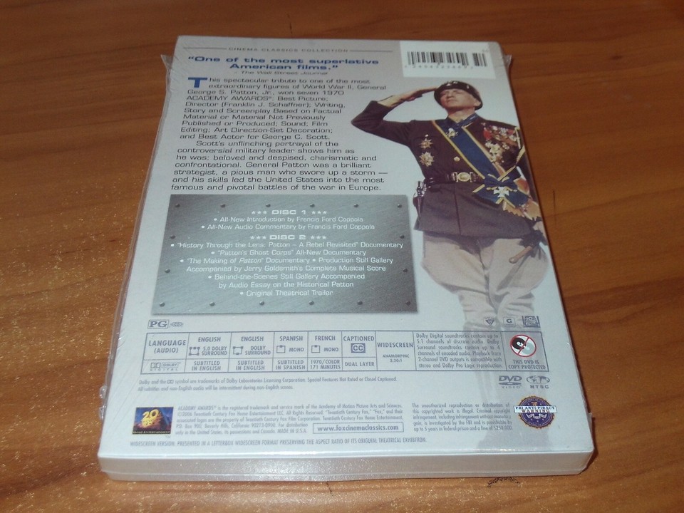 Patton (DVD, 2001, 2-Disc Set Widescreen) George C Scott NEW ...