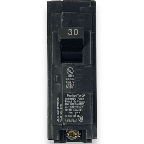 Siemens Q130 30 Amp Single Pole Circuit Breaker-Electric 783643148215| eBay