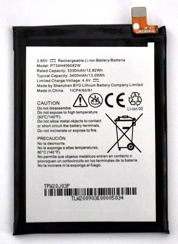 OEM CRICKET ICON 2 U325AC REPLACEMENT BATTERY PT34H406082W 3400mAh 3 ...