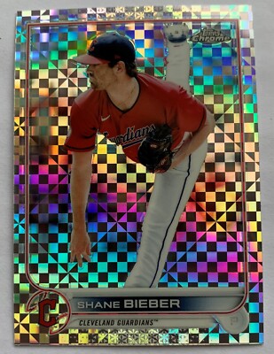 2022 TOPPS CHROME SHANE BIEBER CLEVELAND GUARDIANS #208 X-FRACTOR ...