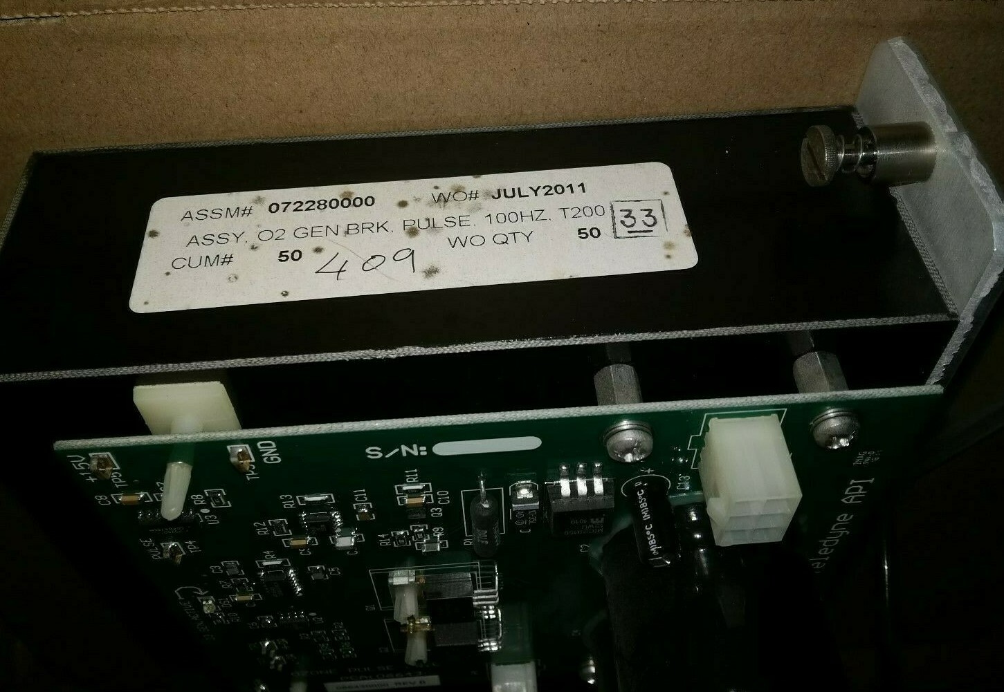 Ozone Generator Assembly,100 Hz for Teledyne T200 / API NOx Analyser ...