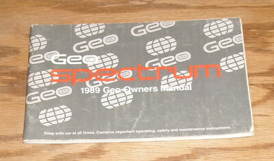 Original 1989 Geo Spectrum Owners Operators Manual 89 | eBay