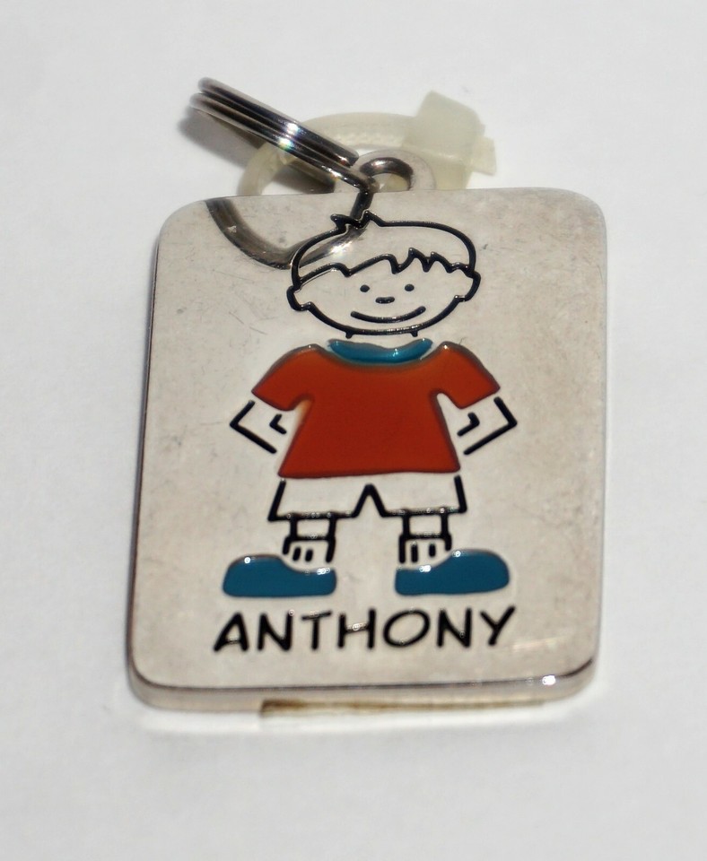 Kids Name Tag Ganz Charms ID Zipper Pulls Silver Key Ring Boys Girls ...