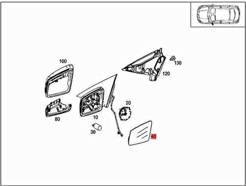 Genuine MERCEDES BBDC W242 C117 W176 X117 Mirror glass 2468100121 | eBay