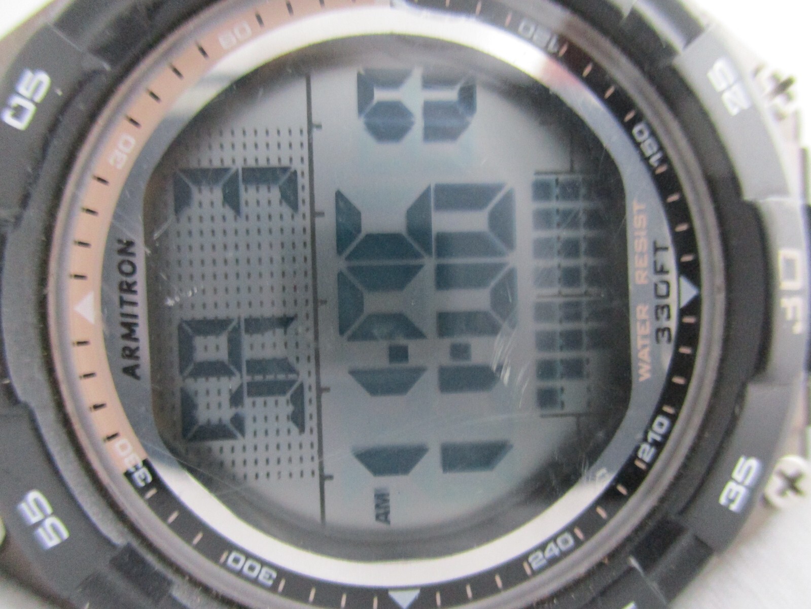 Armitron Pro Sport Watch Black Hook & Loop Water Resist 330 Feet Dual ...