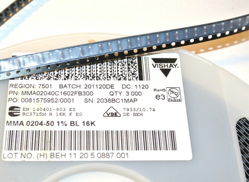 16K 1% 0.4W 0204 SMD MMA02040C1602FB300 MMA 0204-50 1% BL 16K MELF [QTY ...