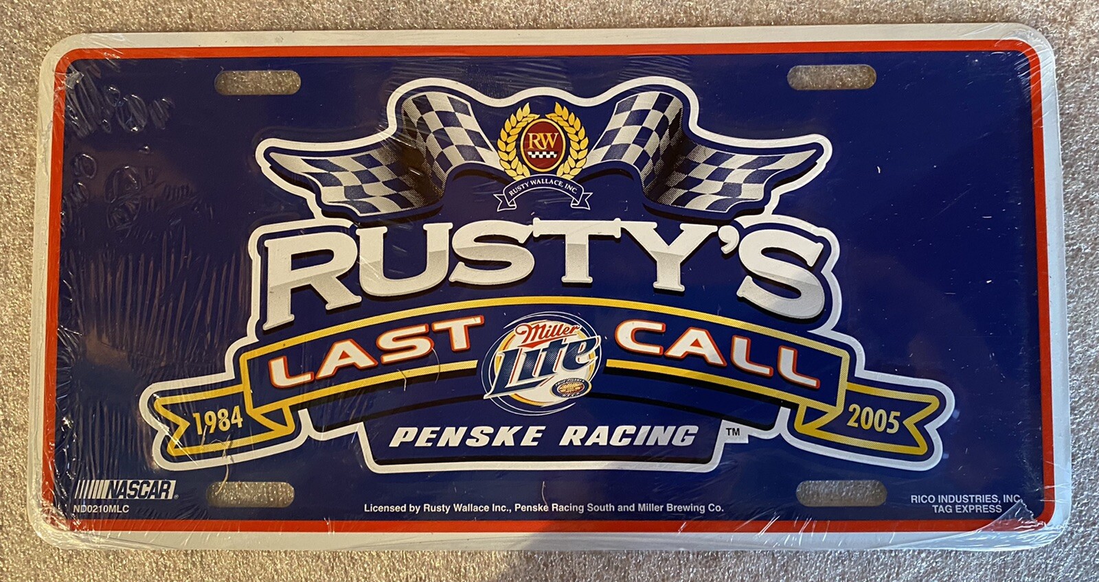 Rusty Wallace #2 Miller Lite LAST CALL License Plate NASCAR Nextel | eBay