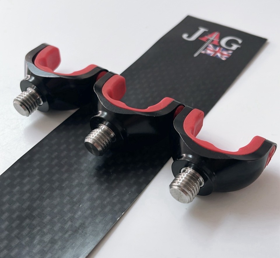 3 JAG Products Prolite Black Large Lockdowns Rear Rod Rests & Red ...