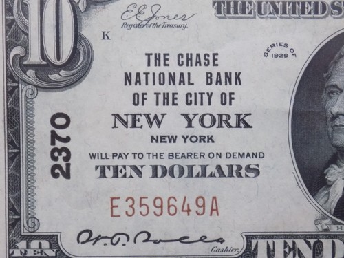 1929 $10 NATIONAL CURRENCY -CHASE NB PCGS 55 | eBay