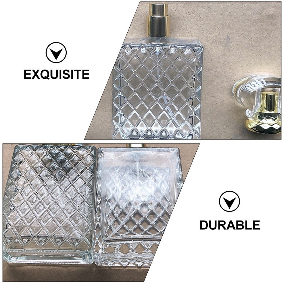 100ml Glass Refillable Perfume Spray Bottle Square Shape Fragrance ...