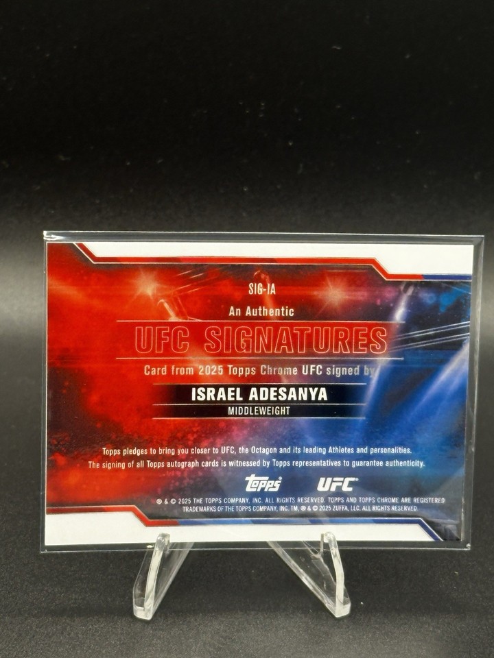2025 Topps Chrome UFC Signatures Israel Adesanya Auto 4/5 Red Geometric ...