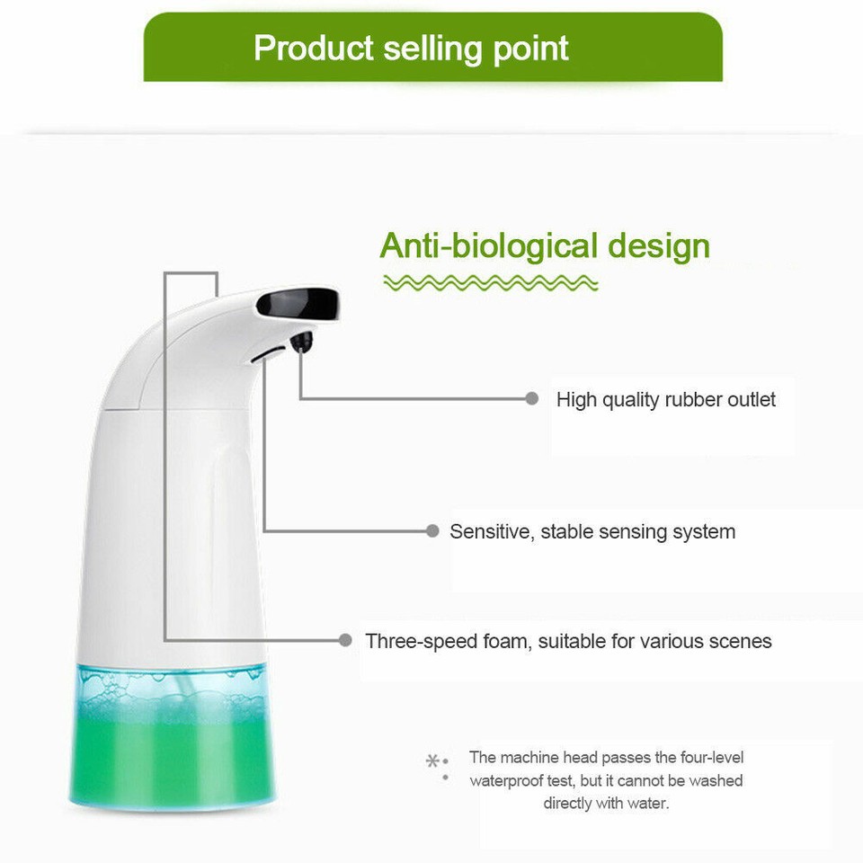 250ML Infrared Sensor Automatic Soap Dispenser Touchless Stand Foam ...