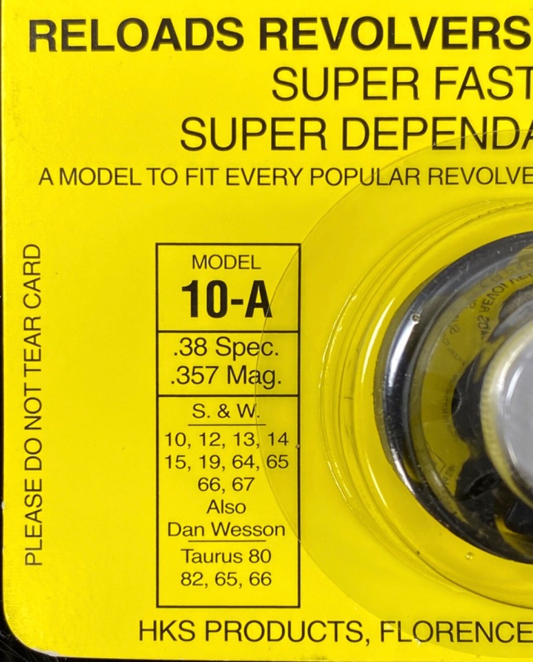 HKS 10A Speedloader for 38spl/357mag for 6rd S&W 10 &66, Taurus 66 K ...