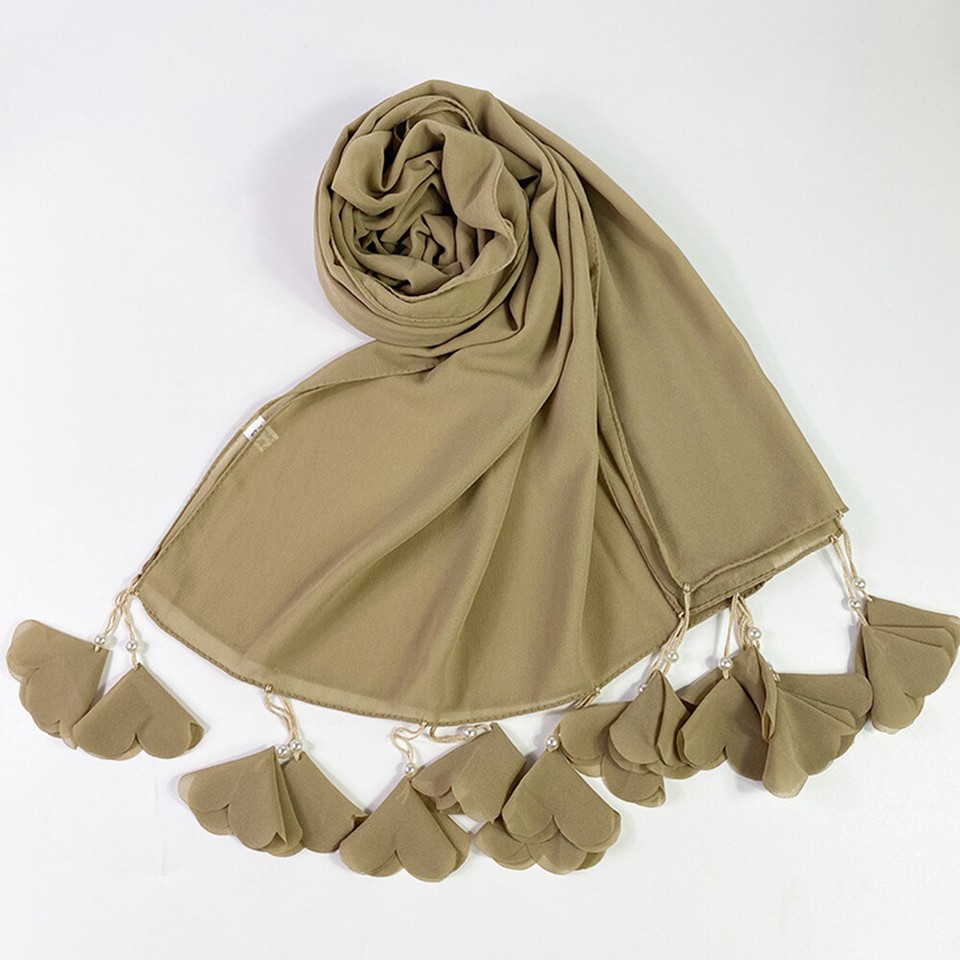 Chiffon Hijab Scarf Women Muslim Scarves Wrap Shawl Flower Hijabs ...