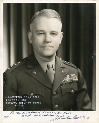General Joseph J Lawton Collins Chief of Staff Army WWII Signed ...
