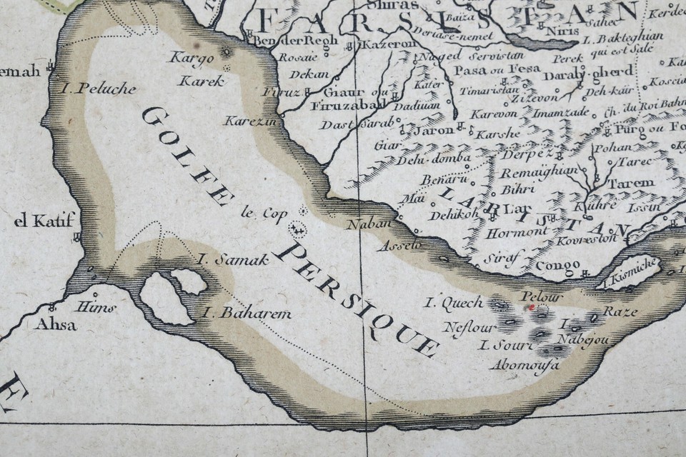 Mappa Dell'Impero Persiano 1771 Cartografo Rigobert Bonne Golfo Persico ...