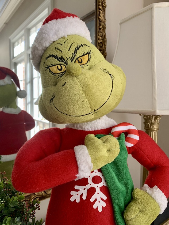 Gemmy 24" Dr. Seuss Grinch Christmas Holiday Greeter Standing Plush w ...