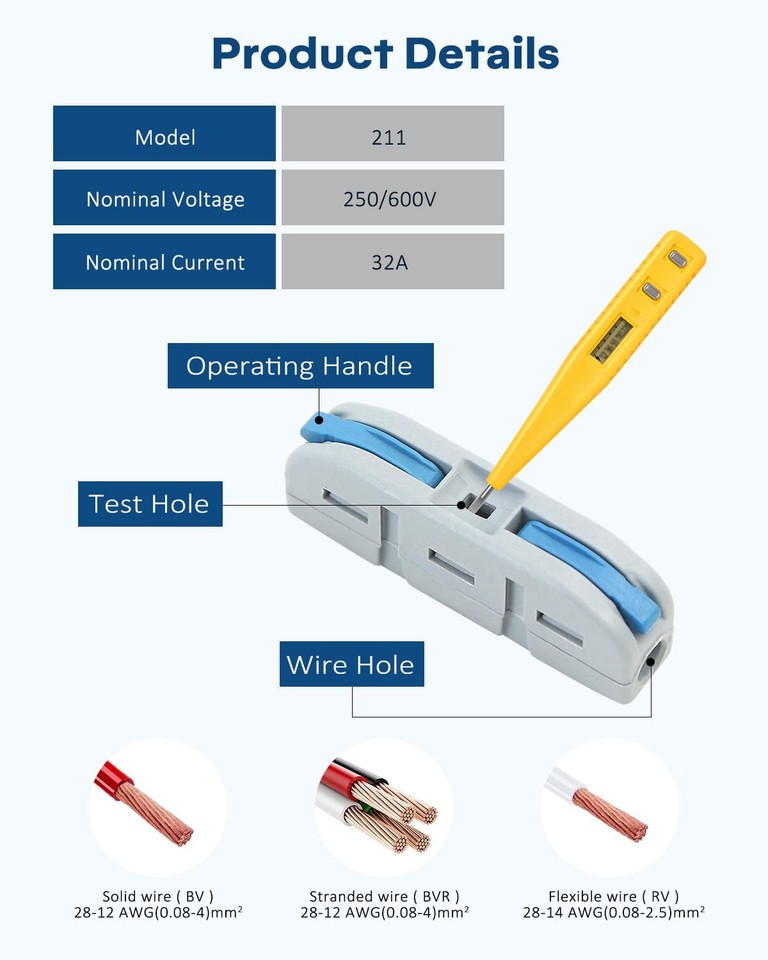 20 PCS Eugiichr Lever Wire Connectors – Quick Connect Nuts Inline ...