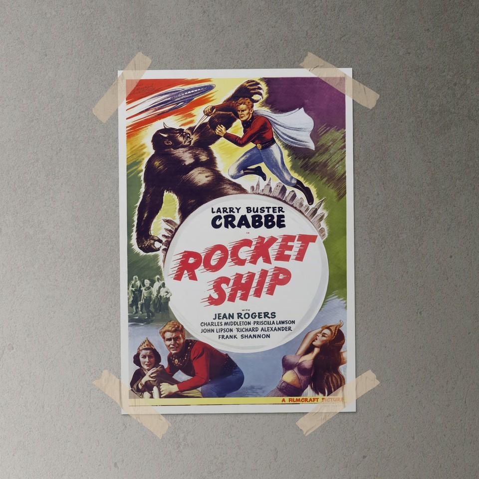 Flash Gordon Rocket Ship Poster – 1936 Buster Crabbe Vintage Sci-Fi ...