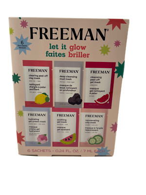 Freeman Face Mask Gift Set 6 Pack Hydrating Gel Cream Mud Clay Etc. New ...