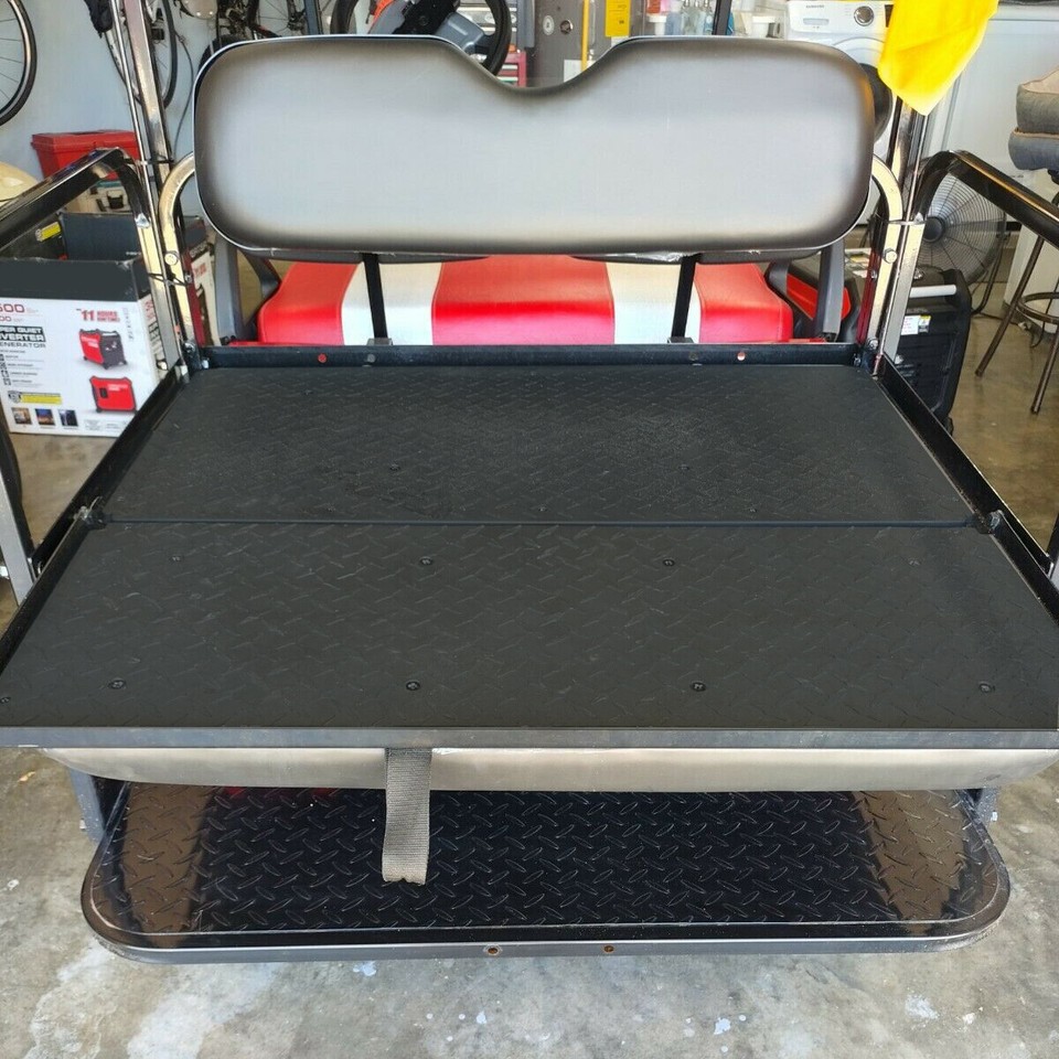 Rear Flip Seat W/ Roof Support Fold Down Pad For Club Car Golf Cart DS ...