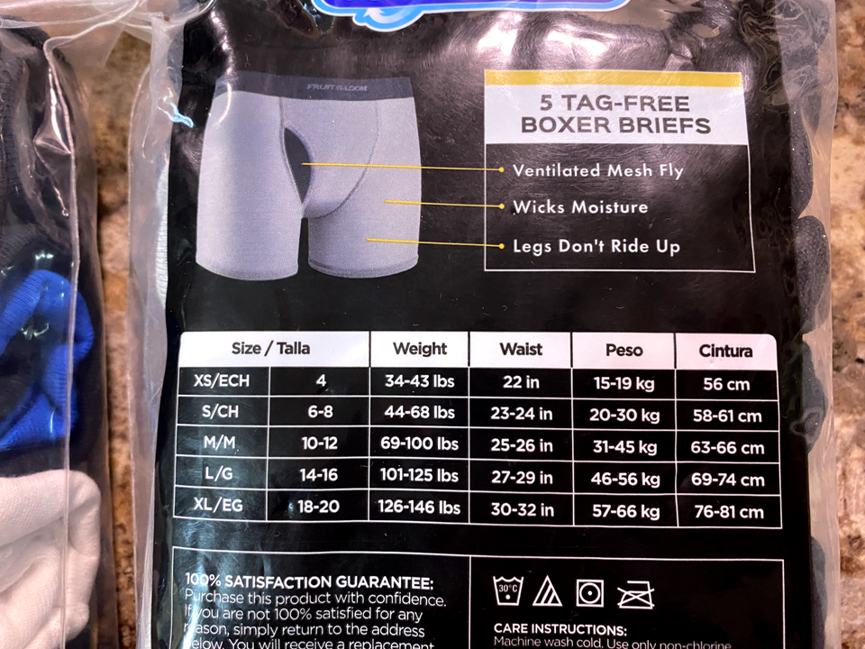 2 New 5 Packs Boys Fruit of the Loom Signature Boxer Briefs-L(14/16 ...