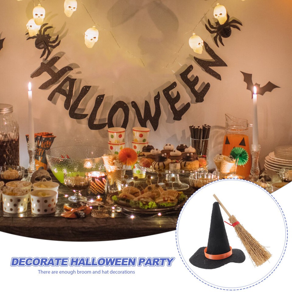 12pcs Miniature Doll House Witch Hats Mini Halloween Witch Hats and ...
