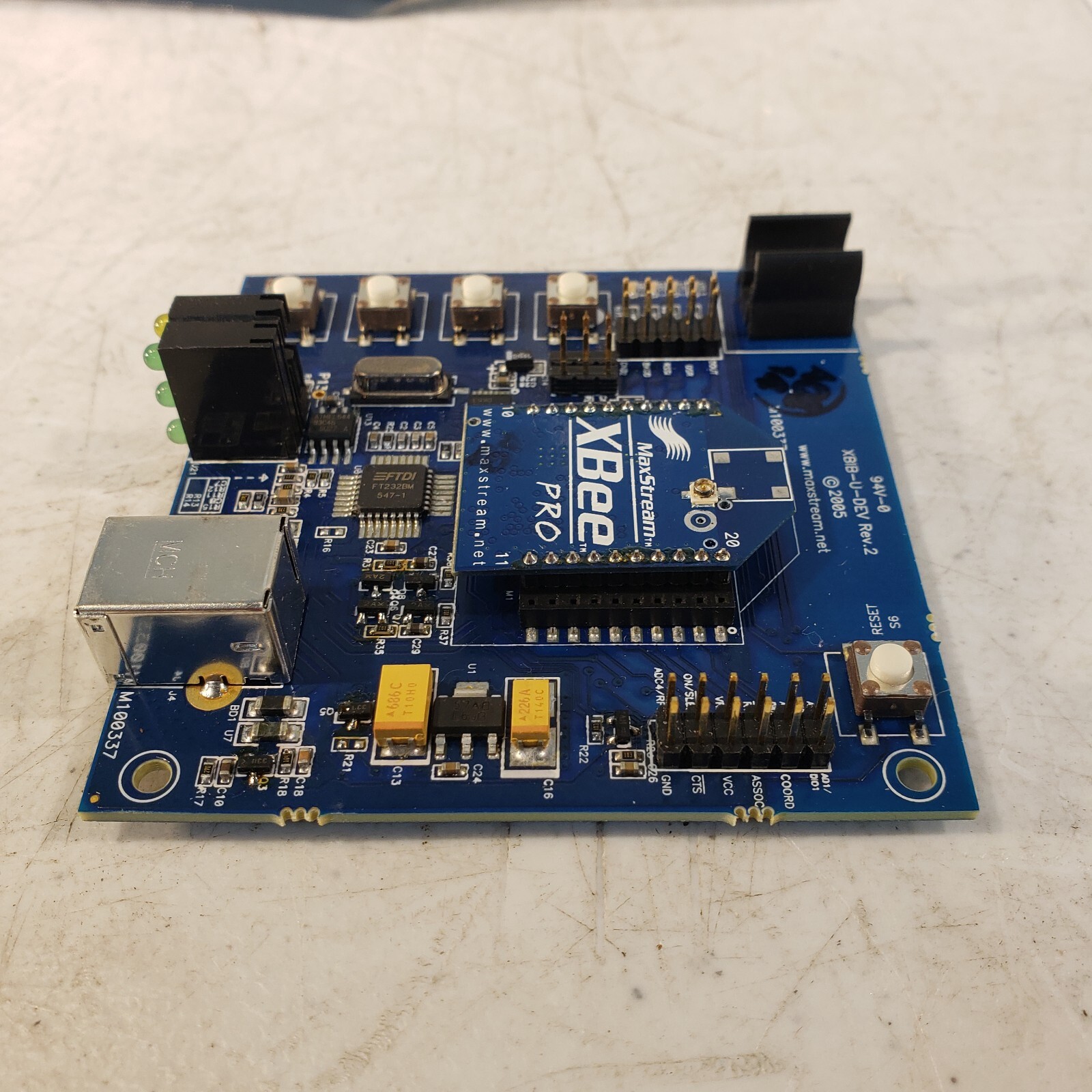 Digi Maxstream XBIB-U-Dev Rev.2 Evaluation Board w/ XBee Pro Radio ...