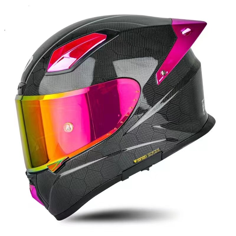 Carbon Fiber Motorcycle Helmet Full Face Lightweight Helmets Double ...