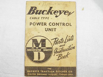 BUCKEYE CABLE TYPE POWER CONTROL UNIT MEDIUM DUTY PARTS & INSTRUCTION ...