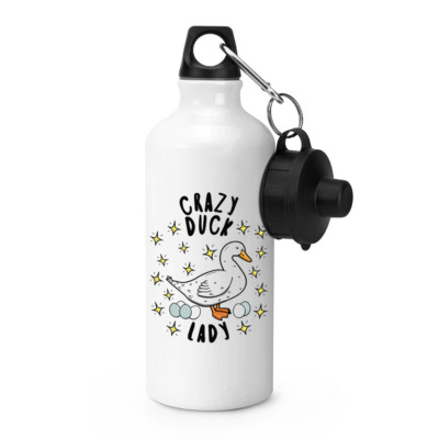 Crazy Duck Lady Stars Sports Drinks Bottle Camping Flask - Funny Animal ...