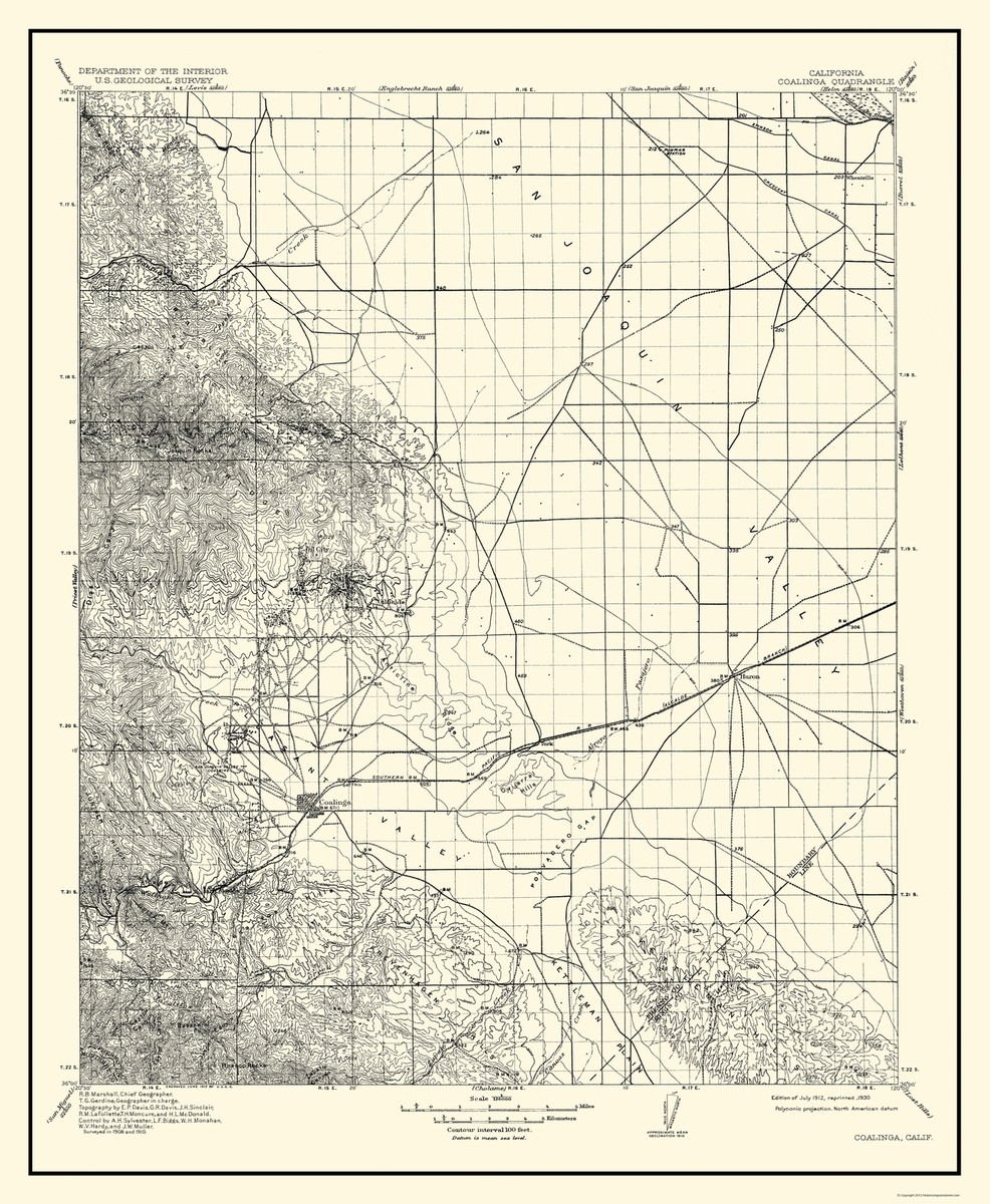 Coalinga California Map